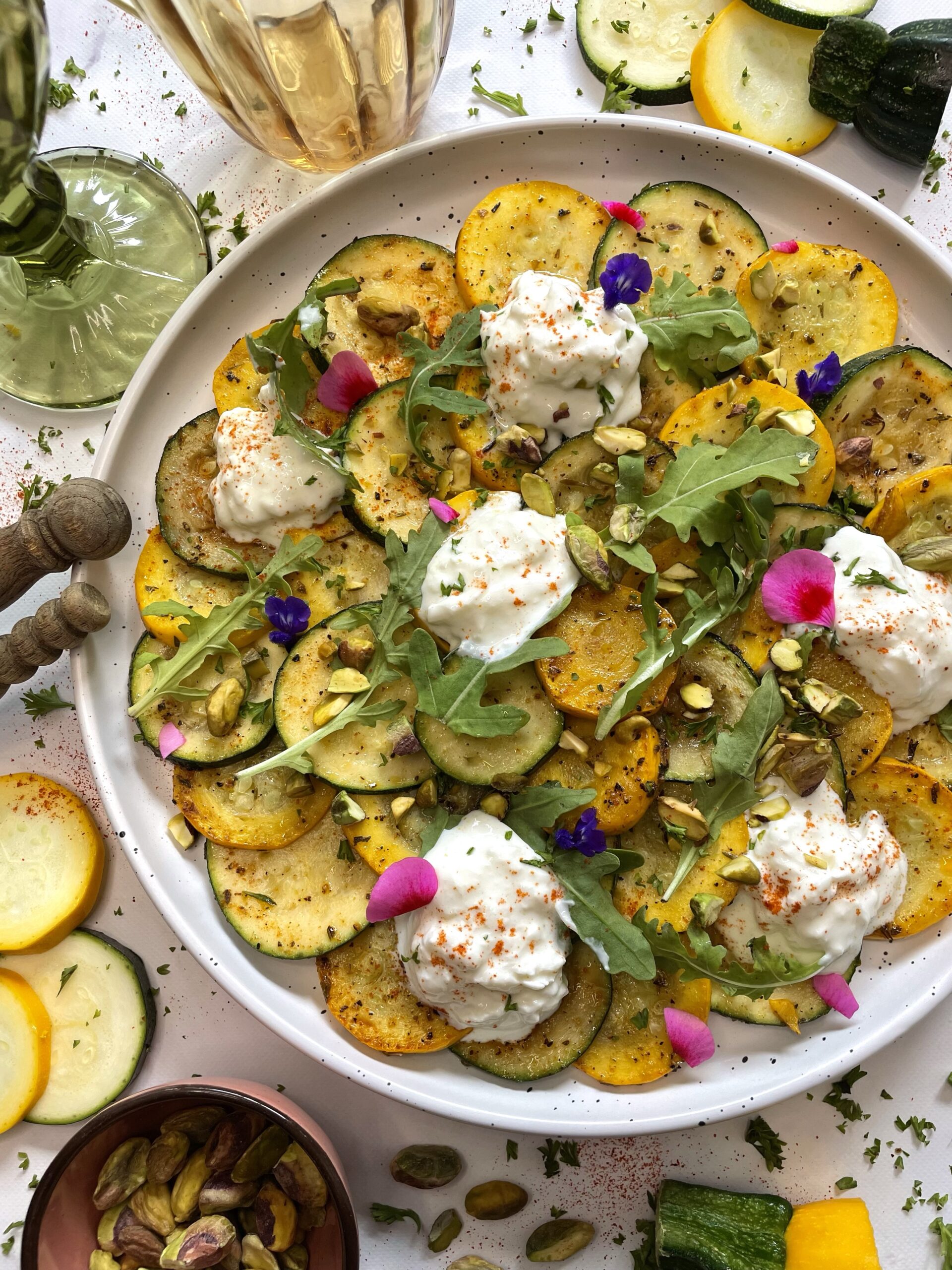 Gele en groene courgette carpaccio recept | Food Places